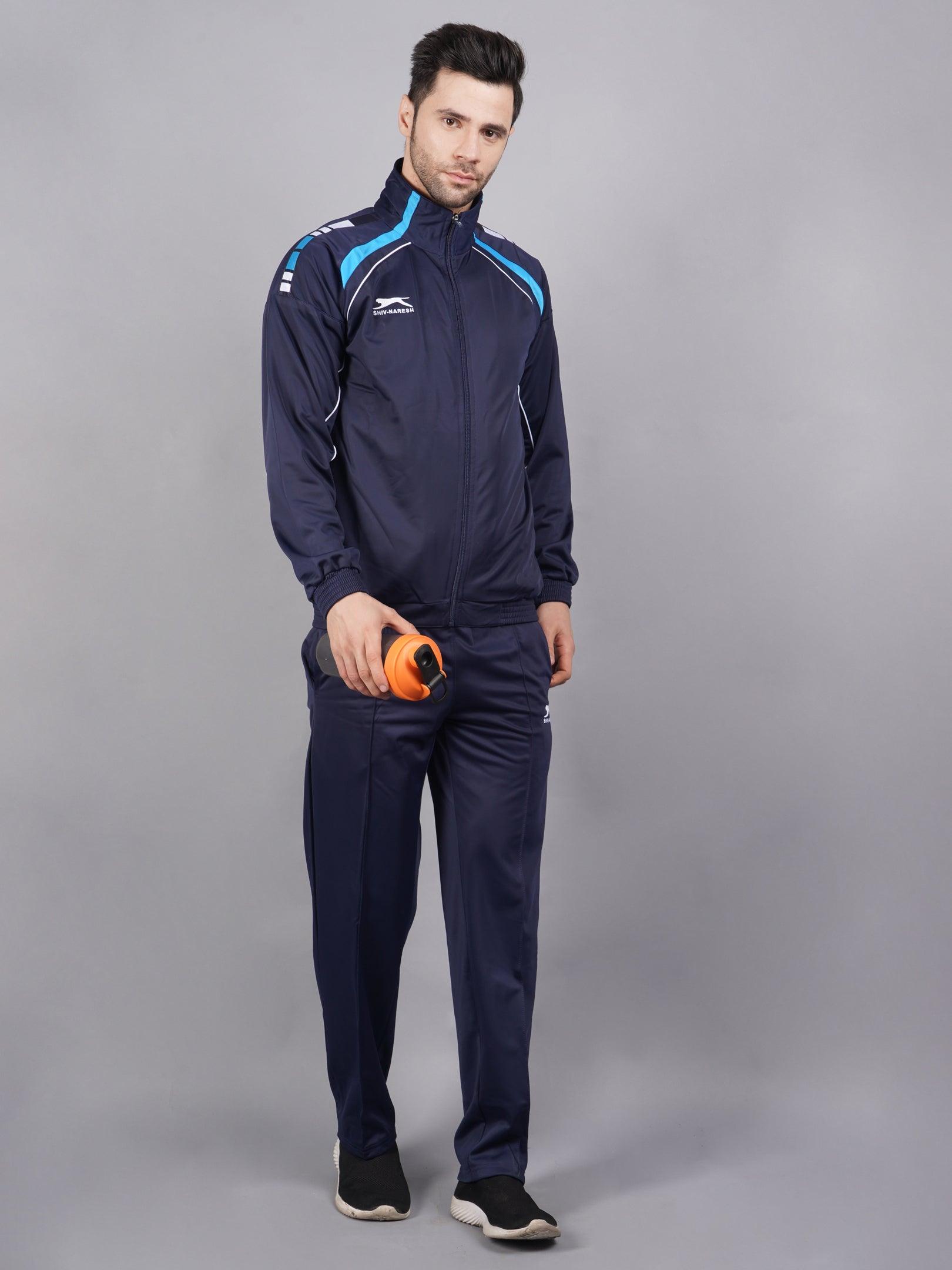 Men Navy and cyan blue Ultra-boost tracksuit 1500 – TRENDZMY